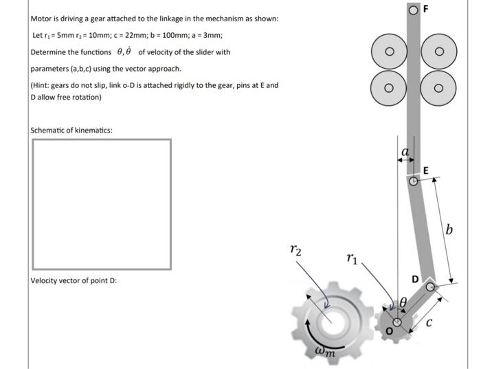 Solved Motor is driving a gear attached to the linkage in | Chegg.com