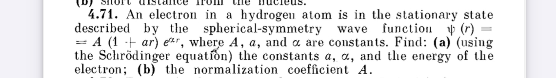 Solved 4 71 ﻿an Electron In A Hydrogen Atom Is In The