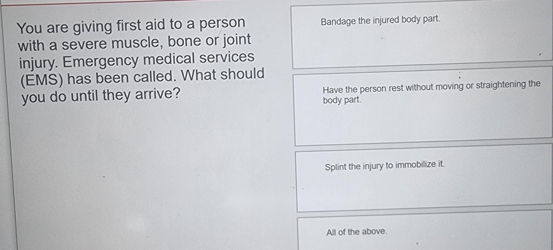 Solved You are giving first aid to a person with a severe | Chegg.com
