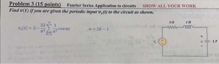 Solved Problem 3 (15 points) Fourier Series Application to | Chegg.com