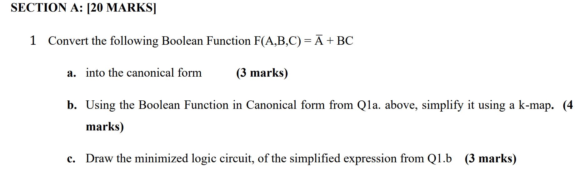 Solved SECTION A: [20 ﻿MARKS]1 ﻿Convert the following | Chegg.com