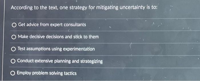 Solved According to the text, one strategy for mitigating | Chegg.com