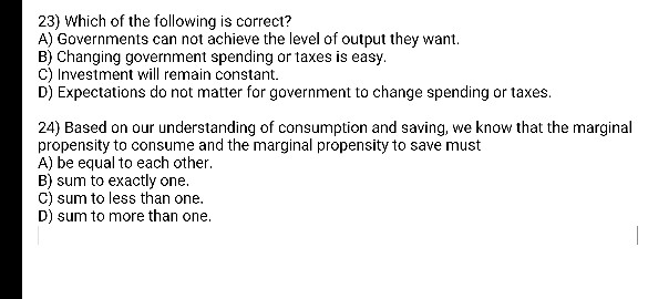 Solved TOPIC: ECONOMIC POLICY (Monetary and Fiscal) Test II | Chegg.com
