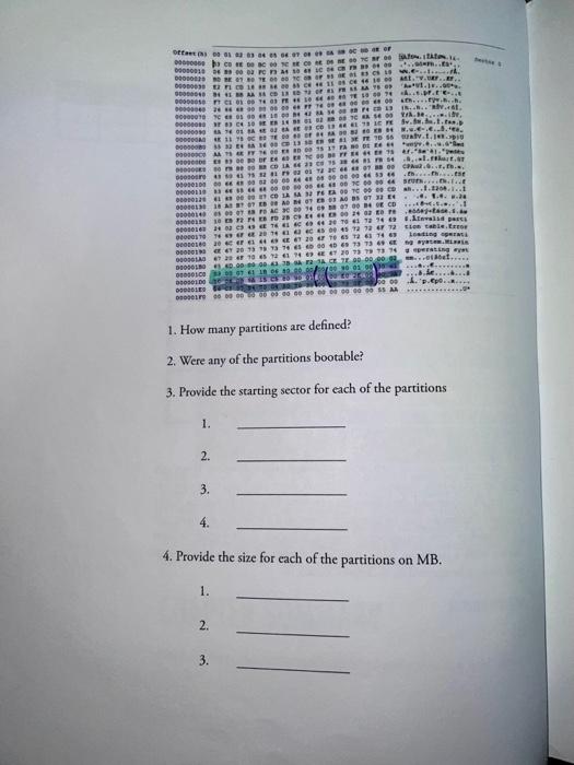Solved dFile Systems 1. How many partitions are defined?1. | Chegg.com