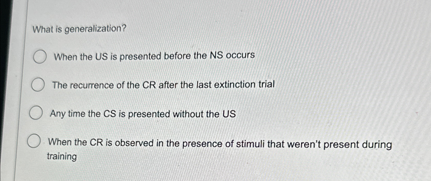 Solved What is generalization?When the US is presented | Chegg.com