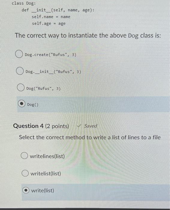 Solved class Dog: def_init__(self, name, age): self.name = | Chegg.com