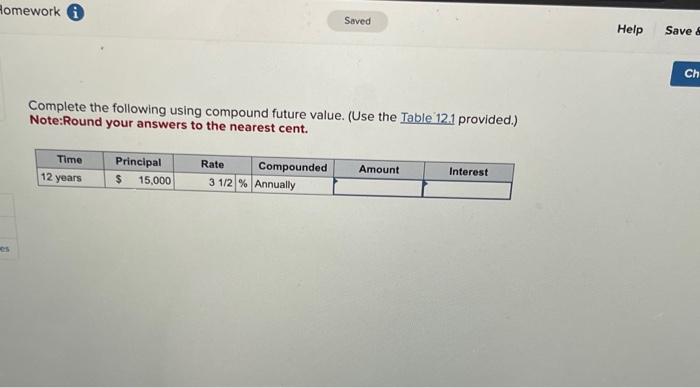 Solved Complete the following without using Table12.1. Note: | Chegg.com
