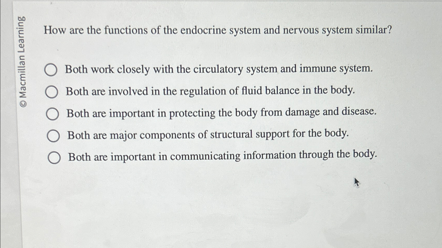 Solved How are the functions of the endocrine system and | Chegg.com