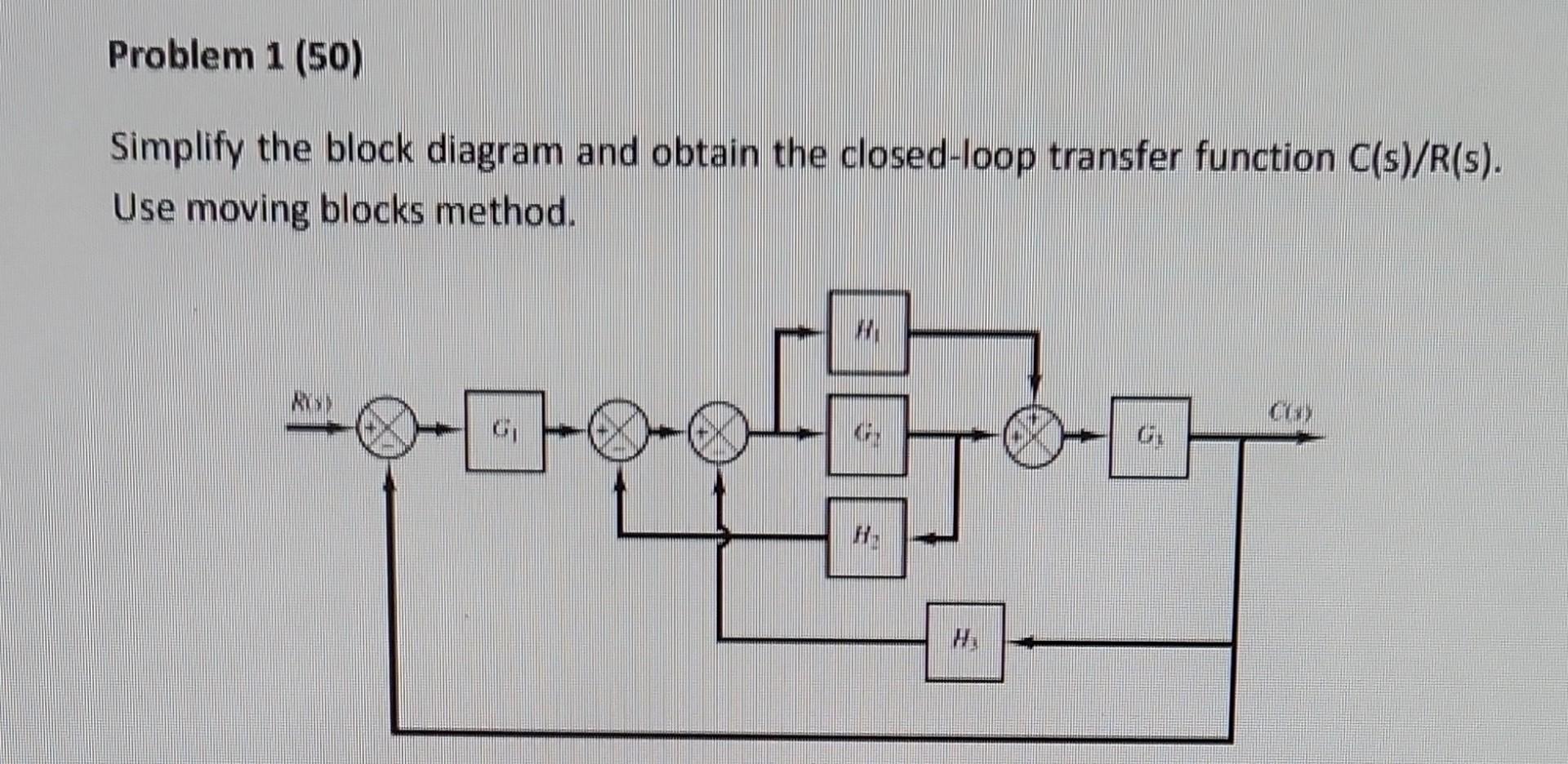 Solved Simplify the block diagram and obtain the closed-loop | Chegg.com