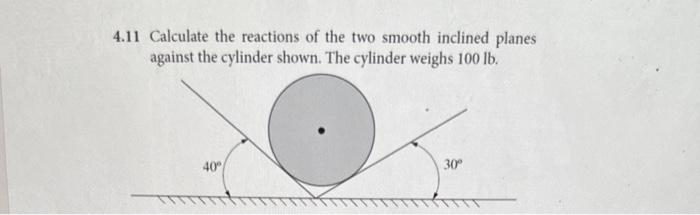 Solved 4.11 Calculate the reactions of the two smooth | Chegg.com