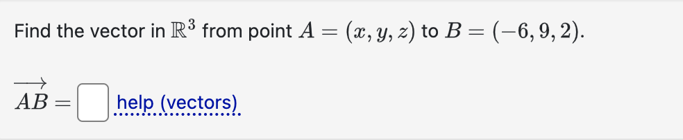 Solved Find the vector in R3 ﻿from point | Chegg.com