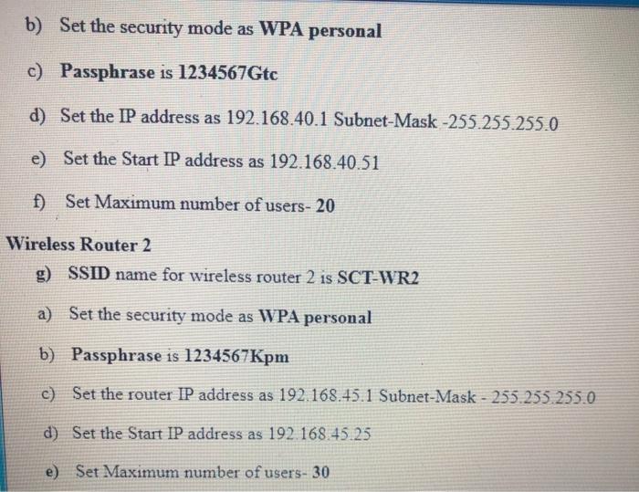 Solved ITNT101_FINAL_SET A IP addressing table Device | Chegg.com