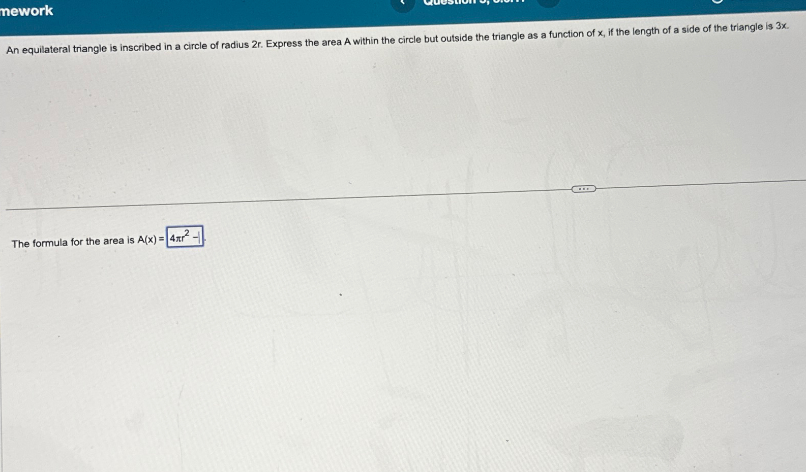 Solved neworkAn equilateral triangle is inscribed in a | Chegg.com