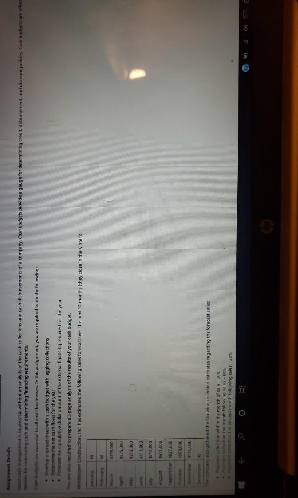 Solved Assignment Details Good Cash Management Is Impossible Chegg