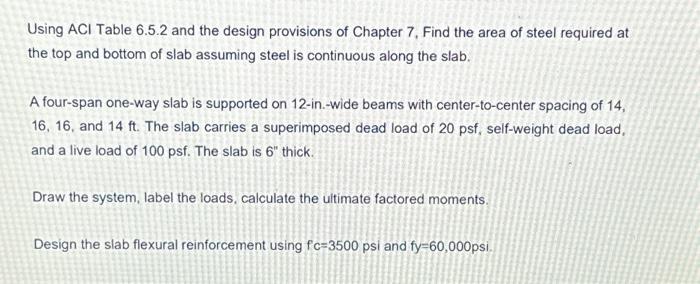 Solved Using ACl Table 6.5.2 and the design provisions of | Chegg.com