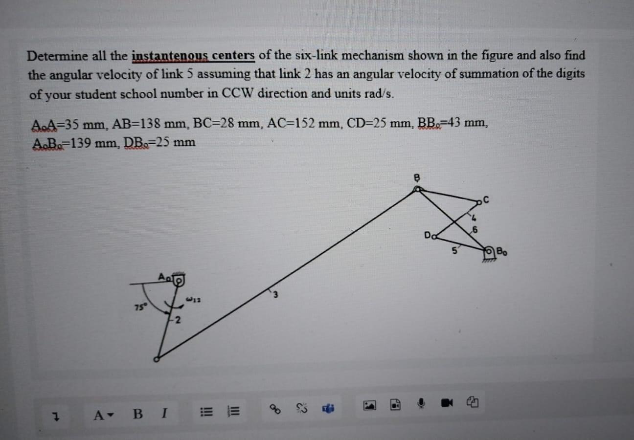 Solved Determine all the instantenous centers of the | Chegg.com
