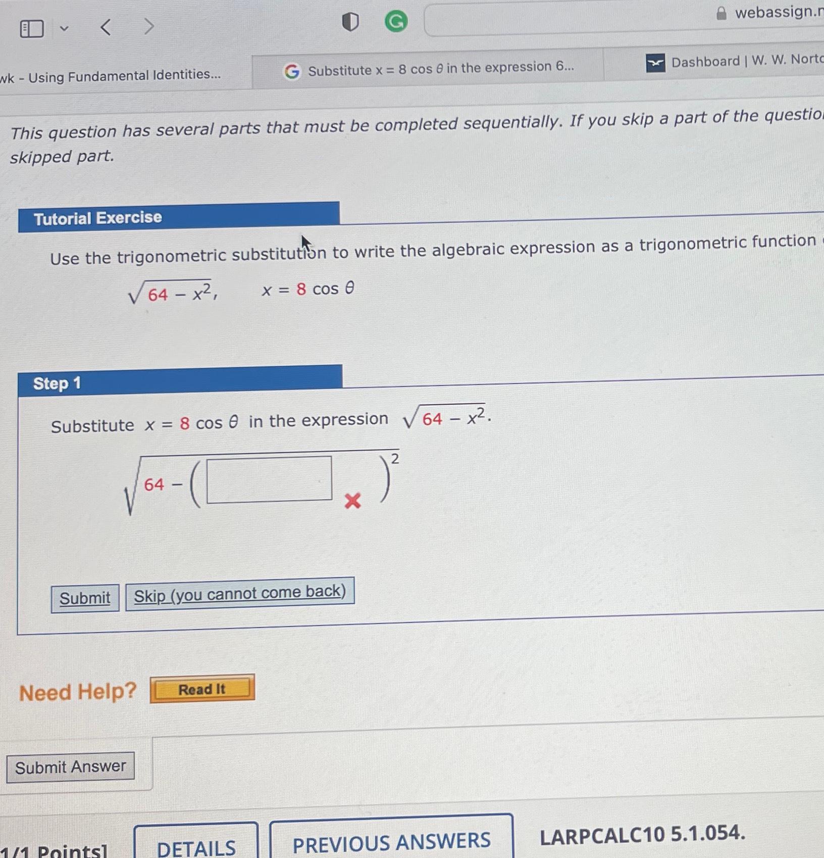 Solved This question has several parts that must be | Chegg.com