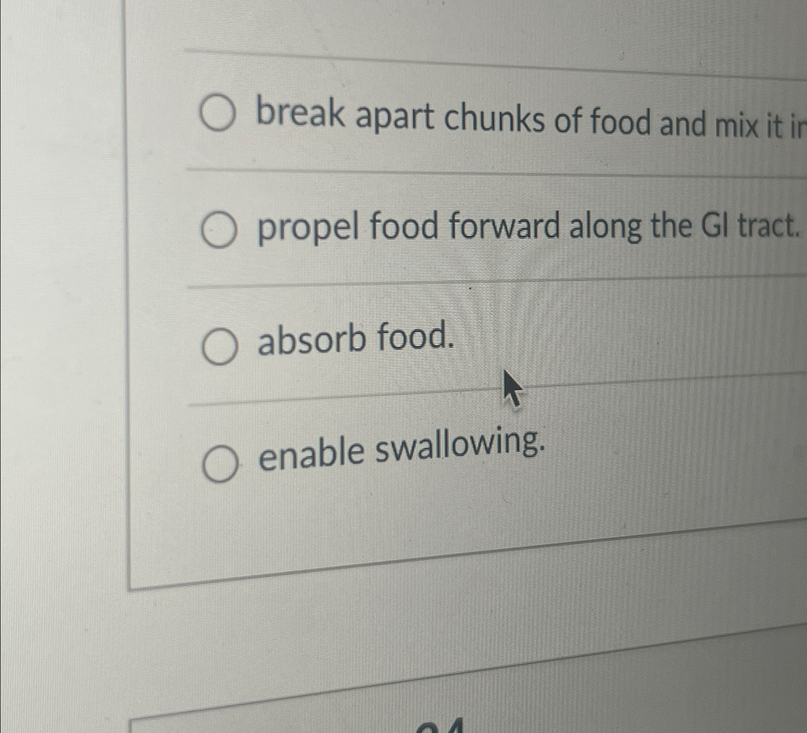 Solved break apart chunks of food and mix it ipropel food | Chegg.com
