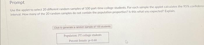 Solved Prompt Use the applet to select 20 different random | Chegg.com
