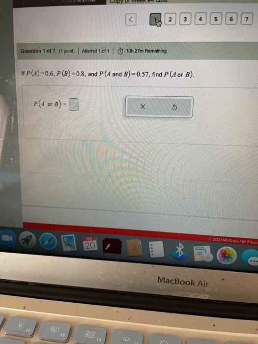 Solved N 3 4 un 5 6 7 Question 1 of 7 (point) Attempt 1 of 1 | Chegg.com