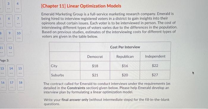 Solved 3 4 6 7 [Chapter 11] Linear Optimization Models | Chegg.com