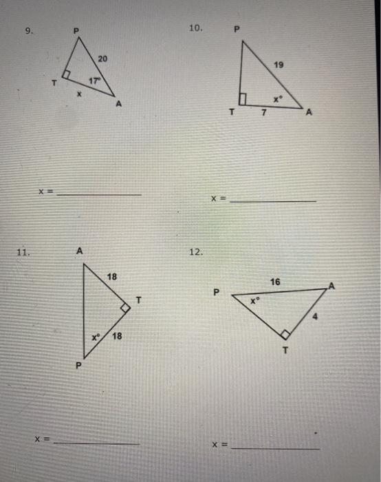 Solved Use the triangle below to identify the specific Trig | Chegg.com