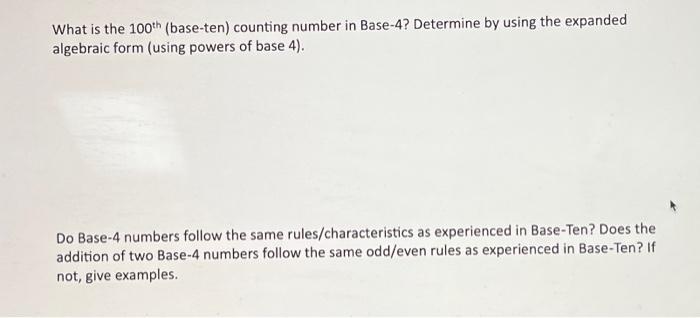 Solved What is the 100th (base-ten) counting number in | Chegg.com