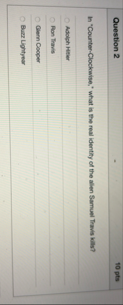 [Solved]: Question 2 10 pts In "Counter-Clockwise,"