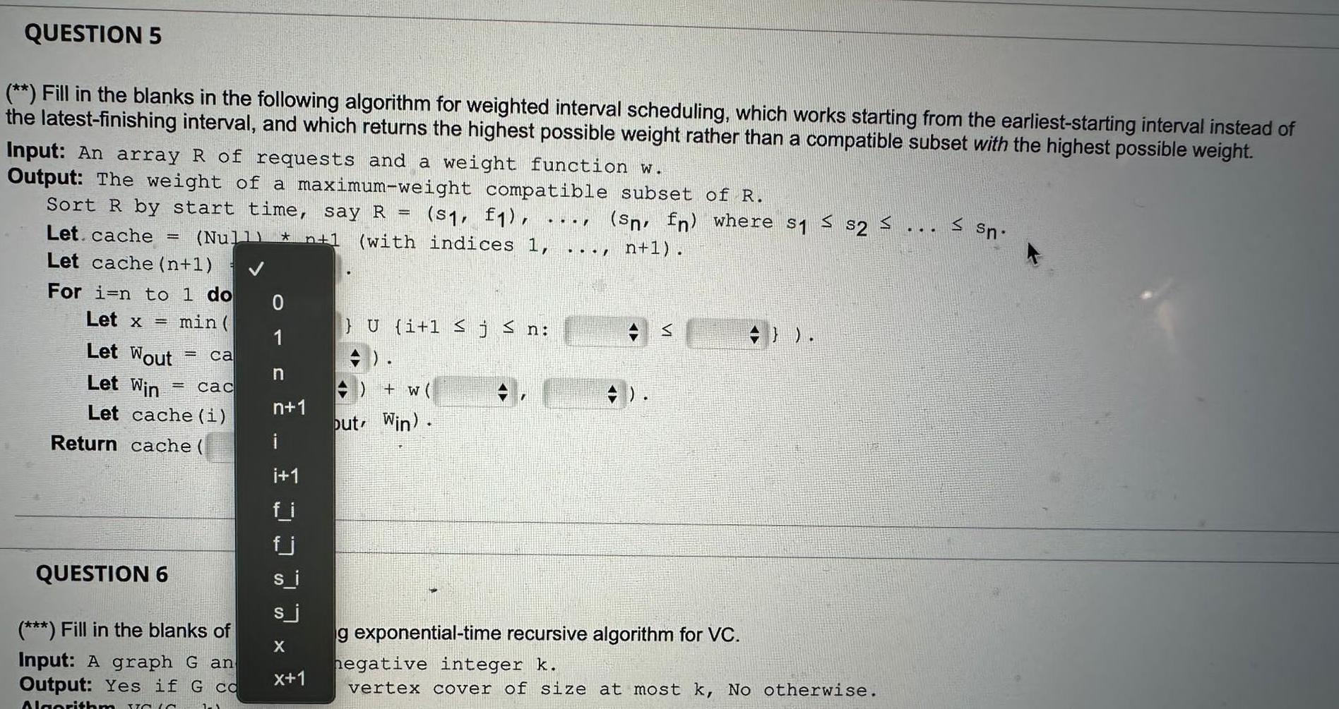 Solved (*) Fill in the blanks in the following algorithm for | Chegg.com Solved (*) Fill in the blanks in the following algorithm for | Chegg.com