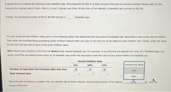 Solved Suppose Rina is a sports fan and buys only baseball | Chegg.com Solved Suppose Rina is a sports fan and buys only baseball | Chegg.com