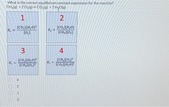 Solved What is the correct equilibrium constant expression | Chegg.com