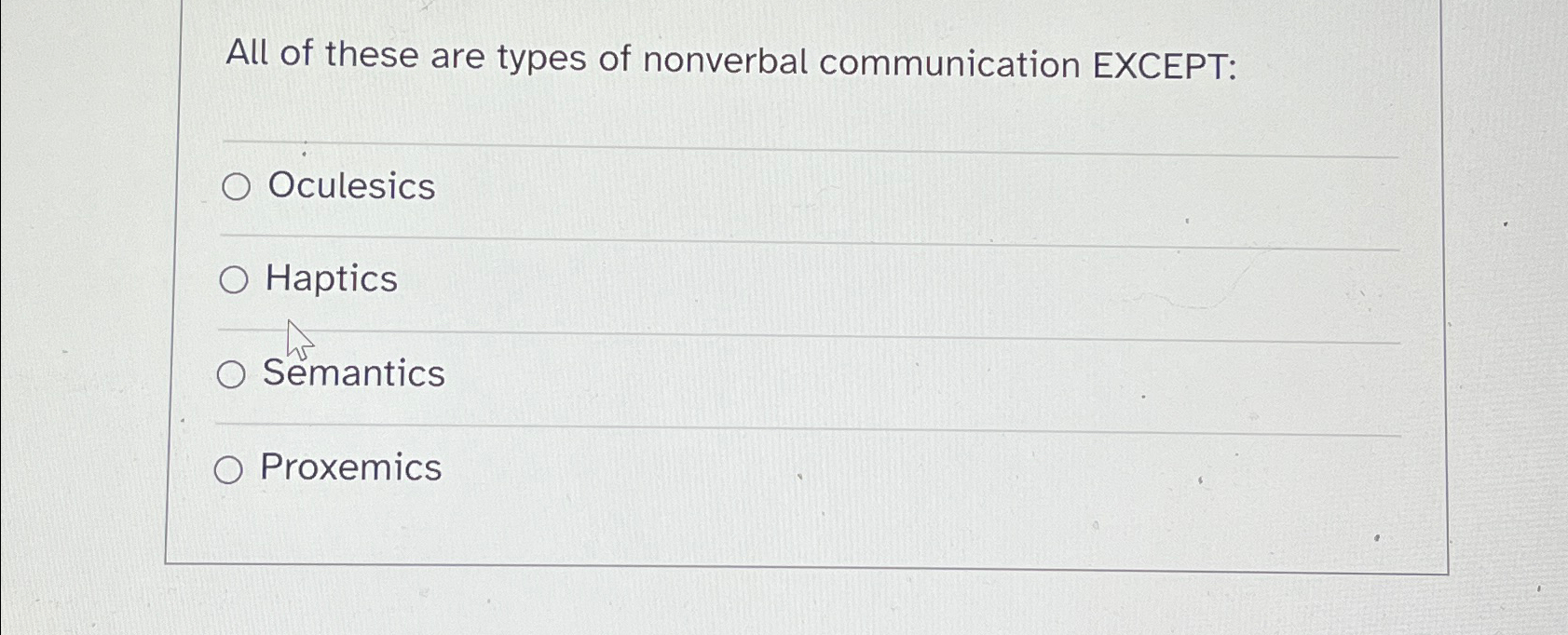 Solved All of these are types of nonverbal communication | Chegg.com