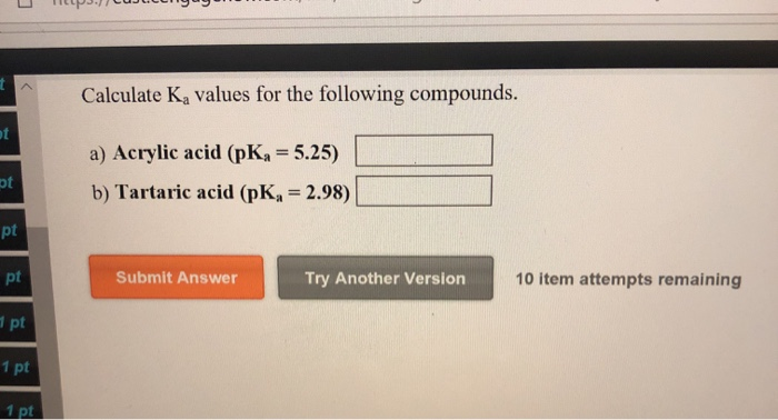 Solved Calculate Ka values for the following compounds. a) | Chegg.com