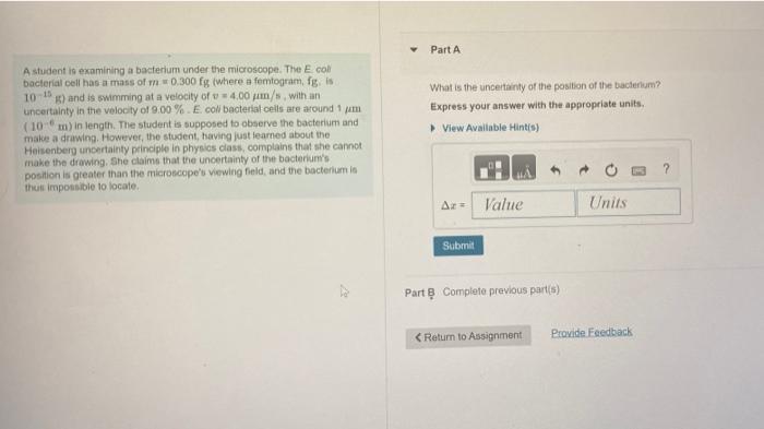 Solved A student is examining a bacterium under the | Chegg.com