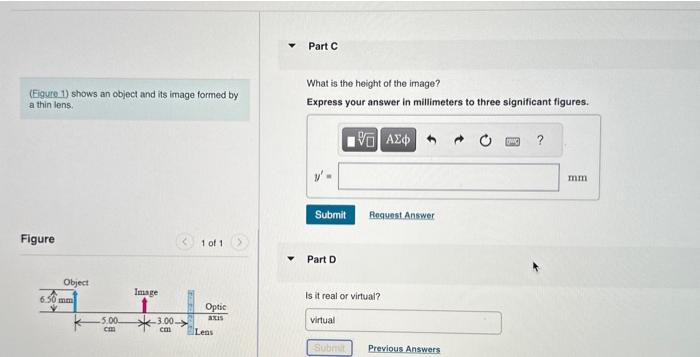 Solved (Figure 1) shows an object and its image formed by a | Chegg.com