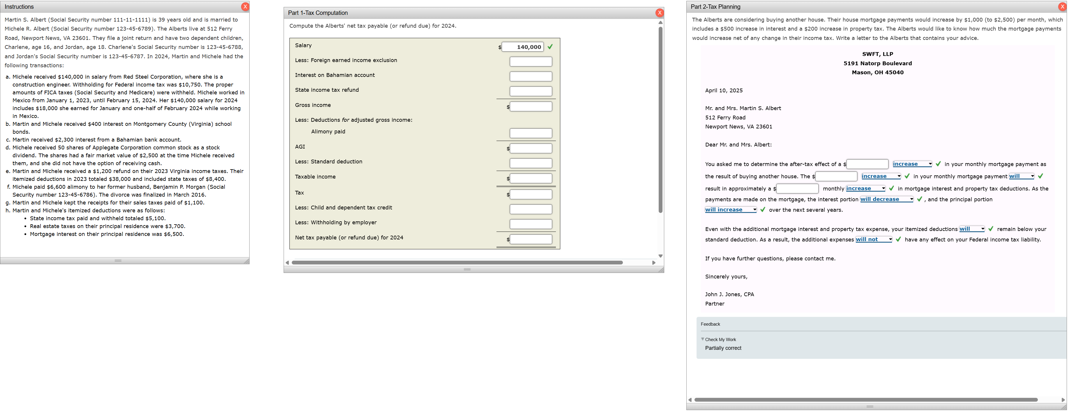 Solved Martin S. ﻿Albert (Social Security number | Chegg.com