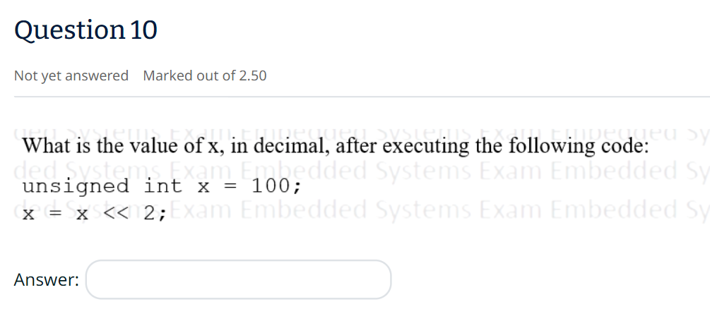 Solved What is the value of x, ﻿in decimal, after executing | Chegg.com