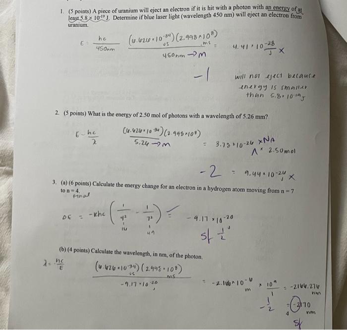 Solved 1. ( 5 points) A piece of uranium will eject an | Chegg.com