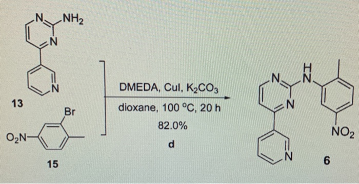 Solved N NH2 N IZ 13 DMEDA, Cul, K2CO3 dioxane, 100 °C, 20 h | Chegg.com