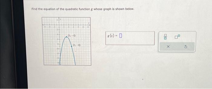 Solved Find the equation of the quadratic function g whose | Chegg.com