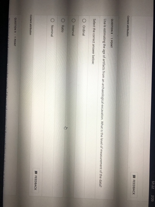 Solved 51:22 2/20 FEEDBACK Content attribution QUESTION 8.1 | Chegg.com