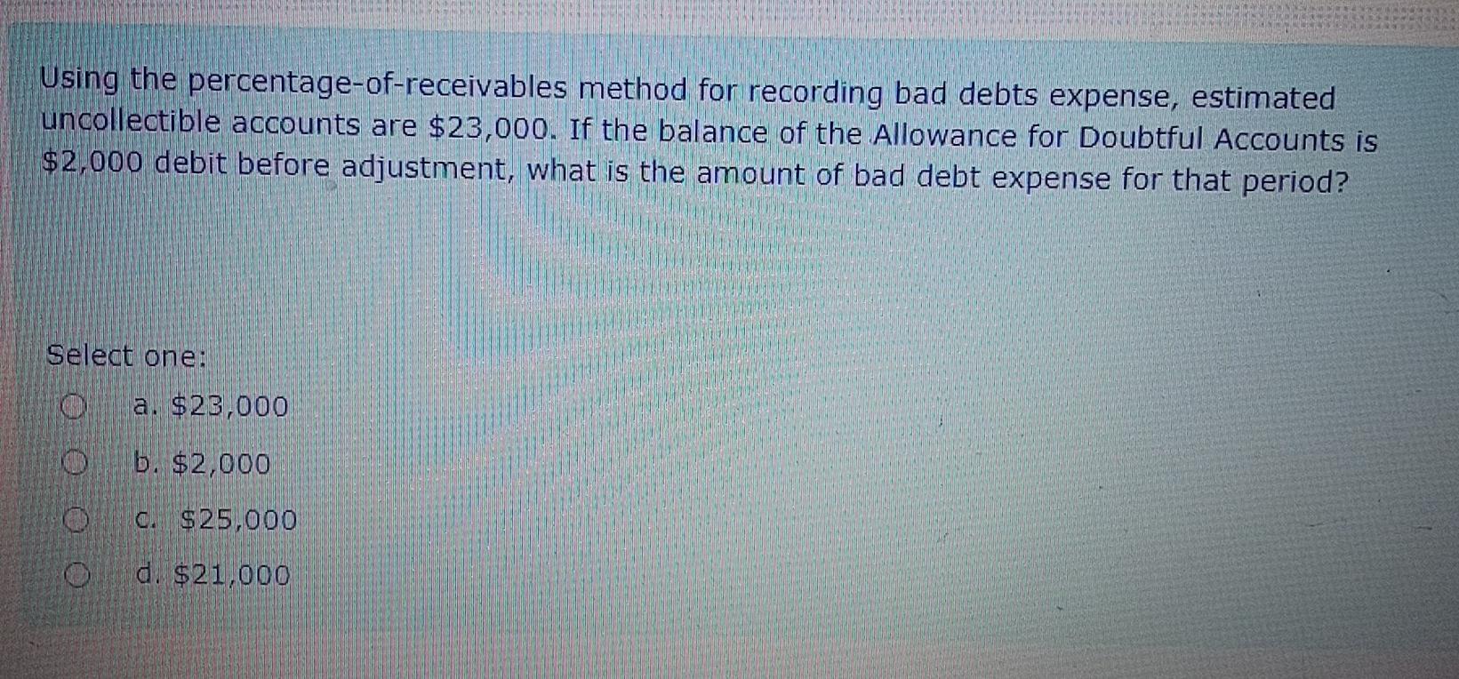 Solved Using the percentage-of-receivables method for | Chegg.com