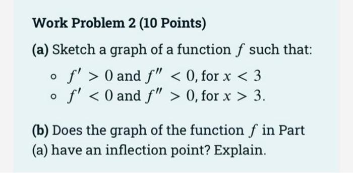 Solved Work Problem 2 (10 Points) (a) Sketch a graph of a | Chegg.com