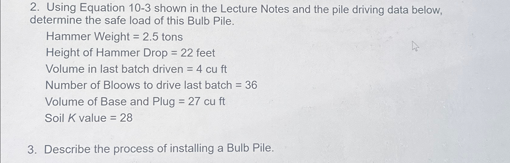 Using Equation 10-3 ﻿shown in the Lecture Notes and | Chegg.com