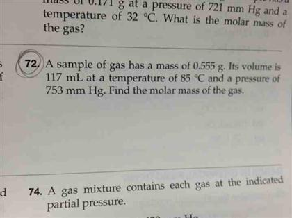 Solved A sample of gas has a mass of 0.555 g Its volume is | Chegg.com
