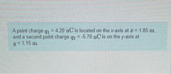 Solved A point charge q1=4.20nC is located on the x-axis at | Chegg.com