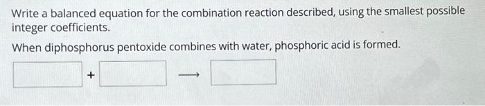 Solved Write a balanced equation for the combination | Chegg.com