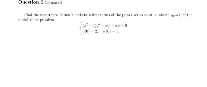 Solved Find the recurrence Formula and the 6 first terms of | Chegg.com