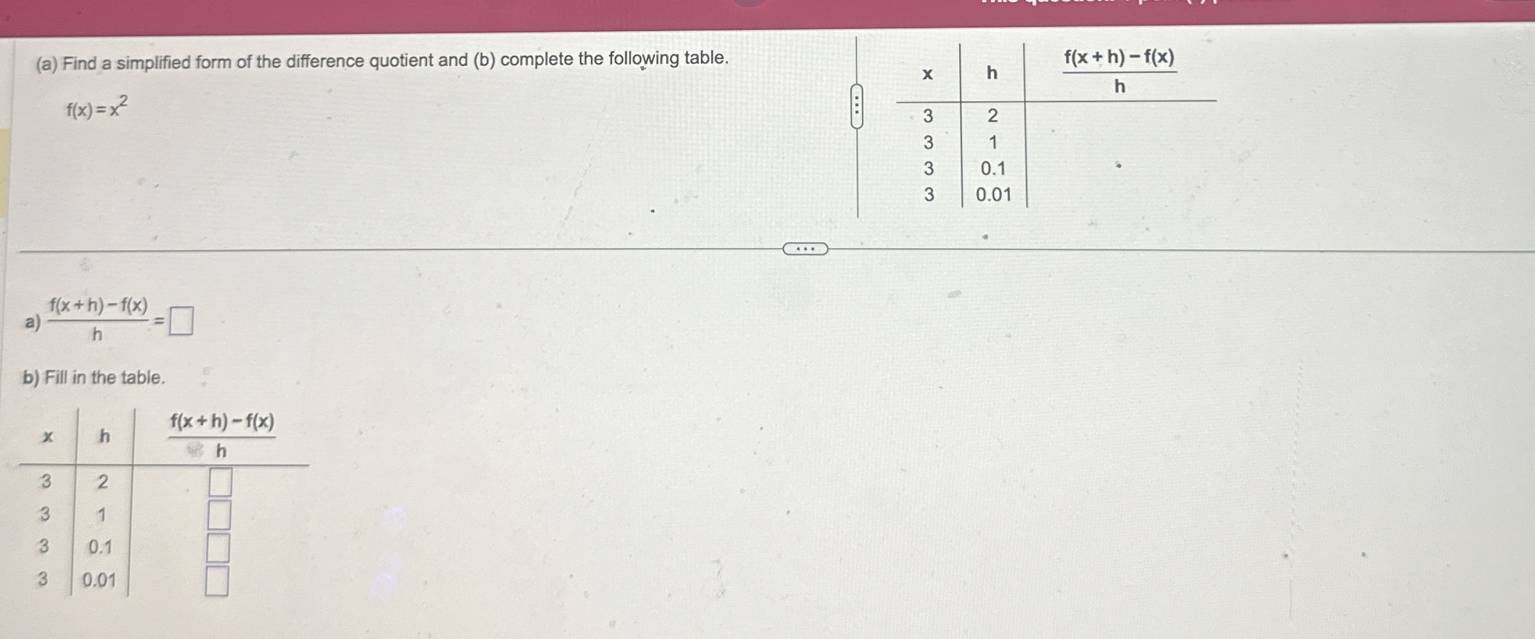 Solved (a) ﻿Find a simplified form of the difference | Chegg.com