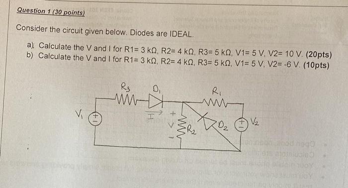 Solved Consider the circuit given below. Diodes are IDEAL. | Chegg.com